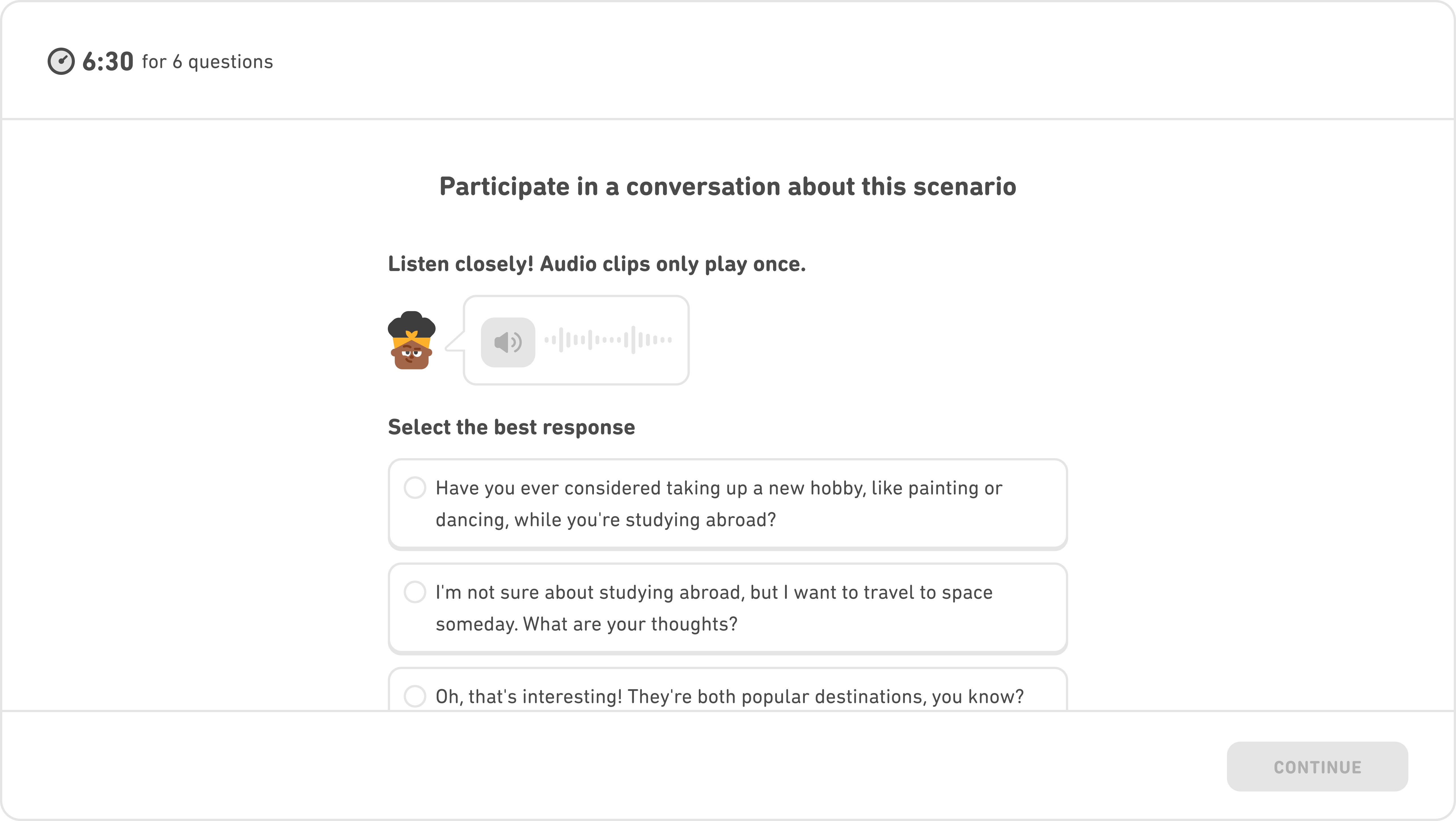 Interactive Listening: Listen and Respond – Duolingo English Test